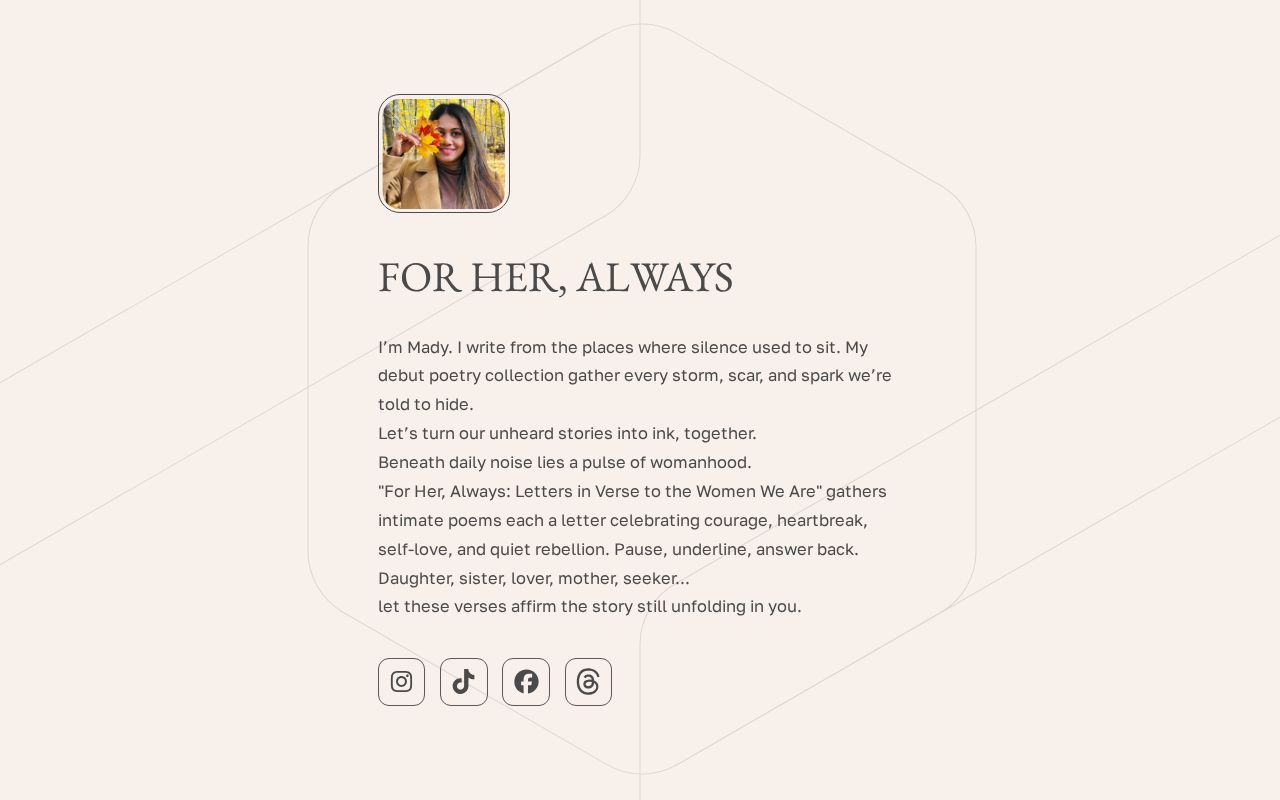 For Her, Always — Debut Poetry Collection
